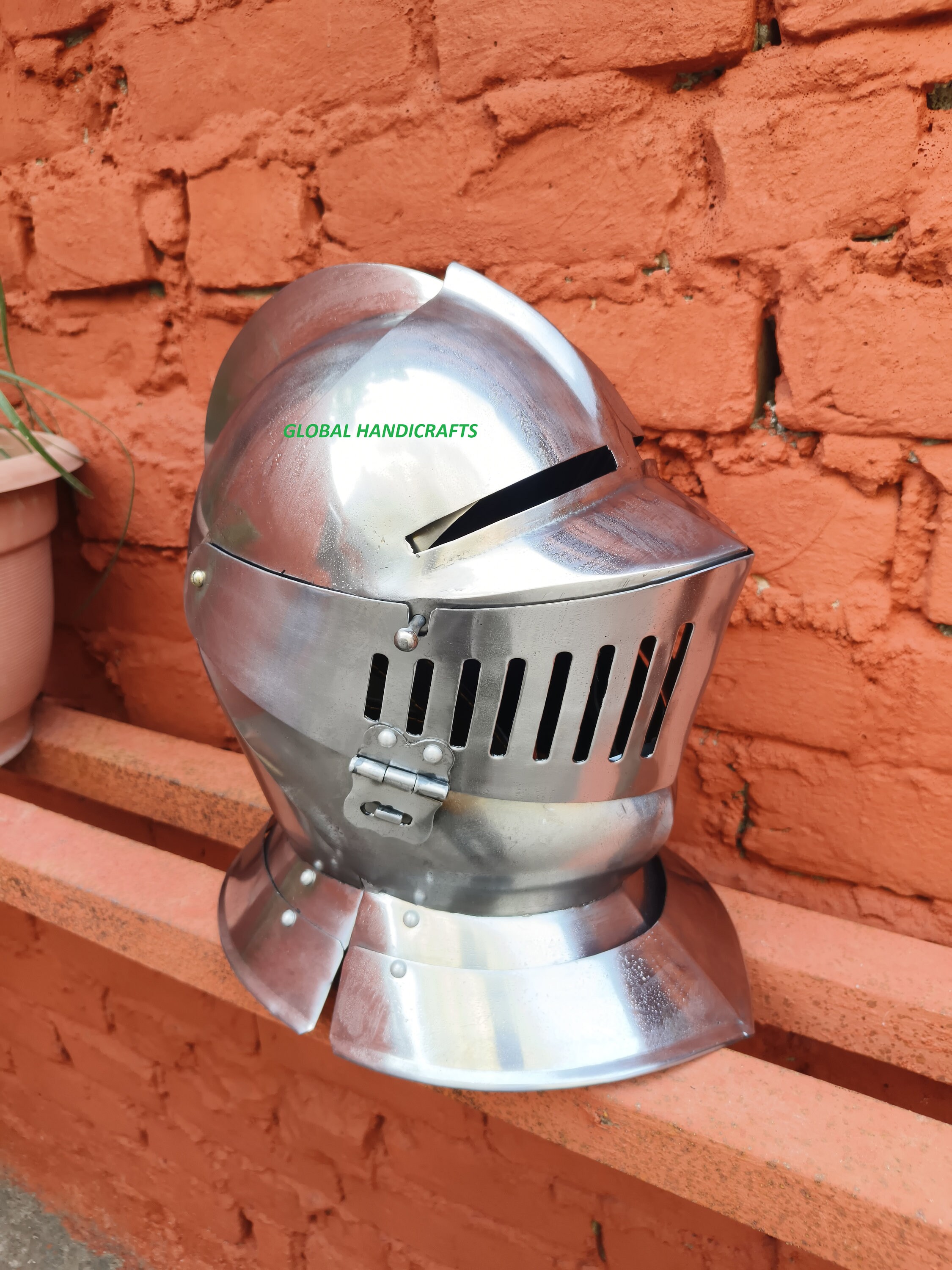 Medieval Knight European Closed Face Burgonet Armour Helmet Halloween ...