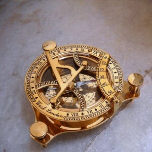 Golden Brass Sundial Compass: Nautical Decor & Gift - 4" - Etsy