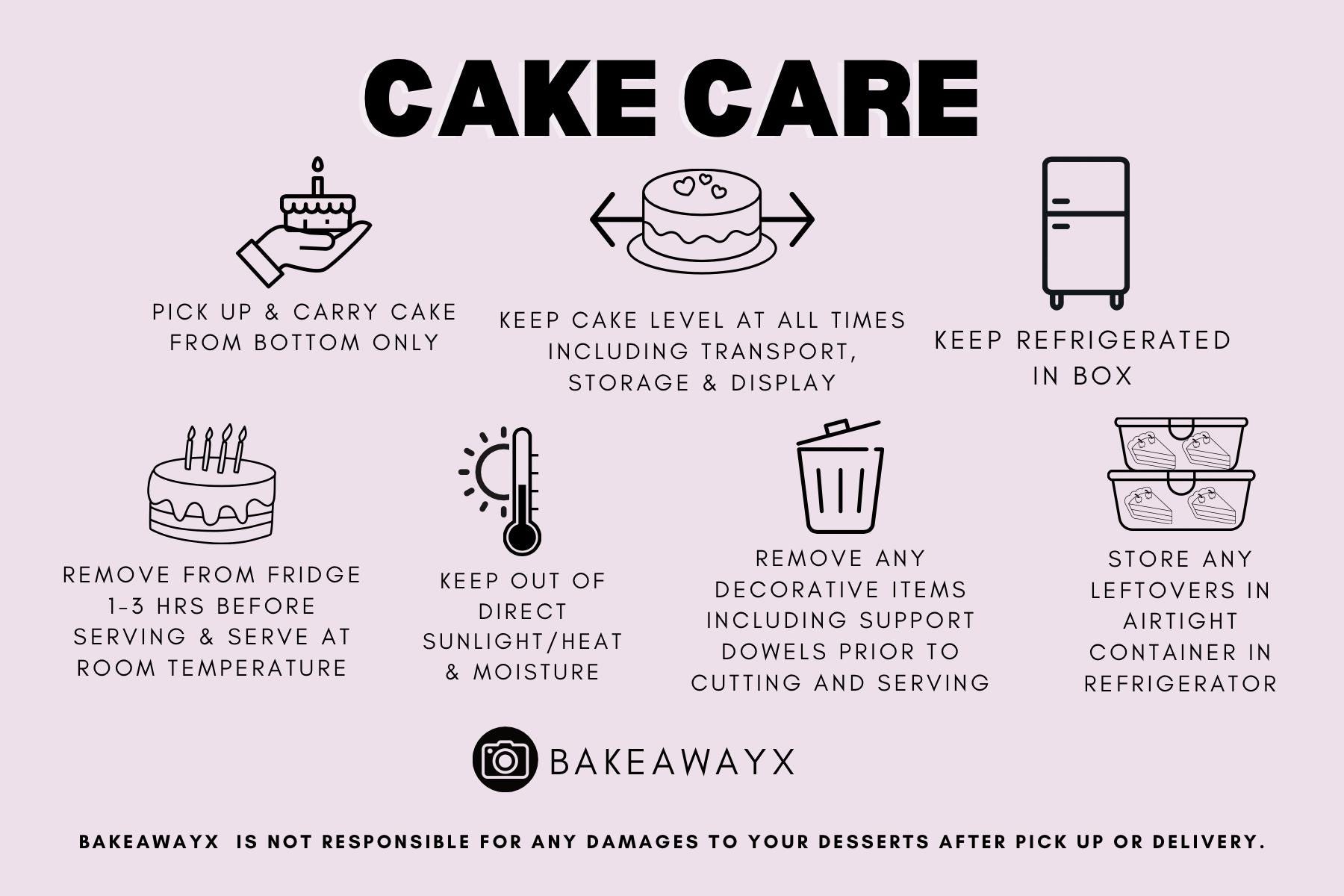 Cake Care Instructions Digital - Etsy