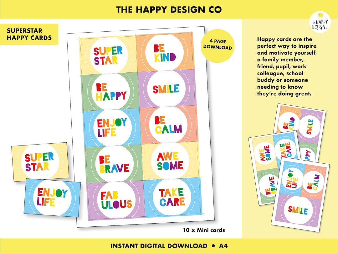 Superstar Happy Cards, Motivational Cards, Positivity, Inspiration ...