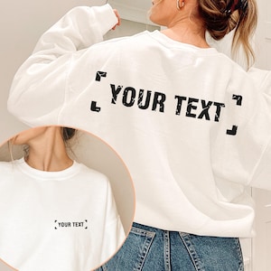 Custom Logo Sweatshirt, Your Business Logo or Brand Logo, Front and ...