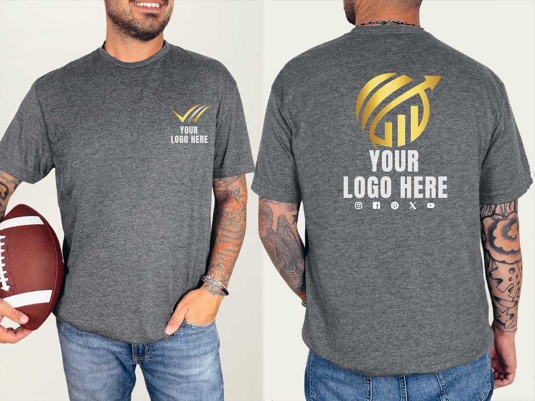 Custom Logo Shirt, Your Business Logo or Brand Logo Shirt, Front and ...