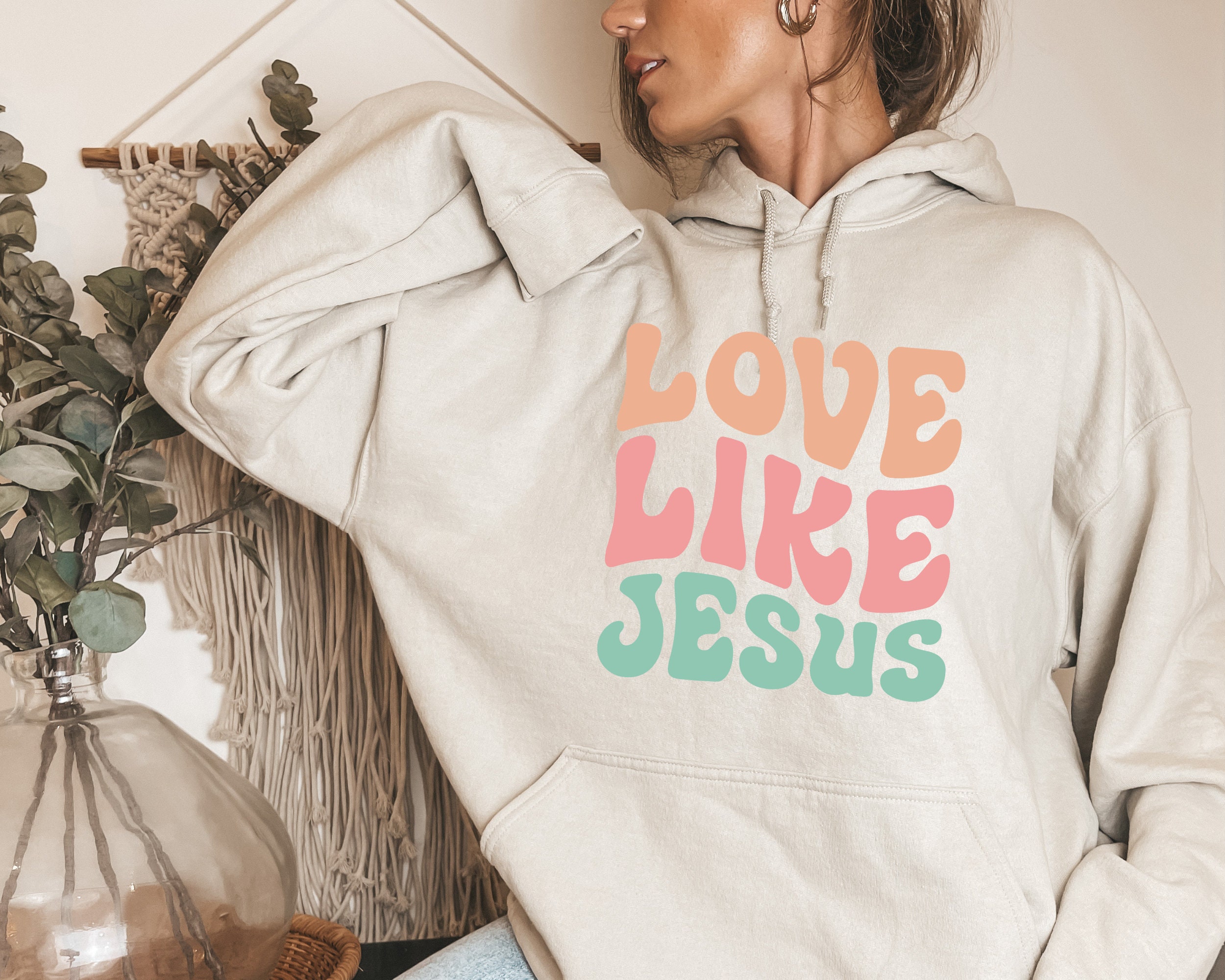 Love Like Jesus Sweatshirt Colorful Jesus Sweatshirt Etsy