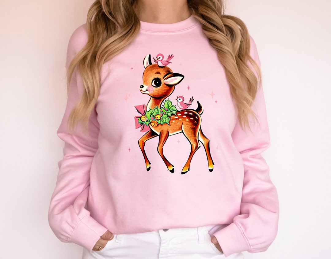 Retro Reindeer Christmas Sweatshirt Gift for Her Retro Cottagecore ...