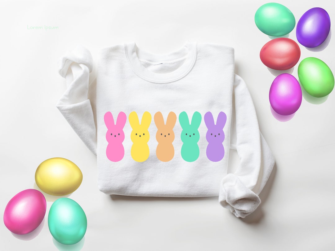 Easter Bunny Peeps Sweatshirt Candy Peeps Tee Egg Hunt Easter Sweatshirt Spring Room Mom ...