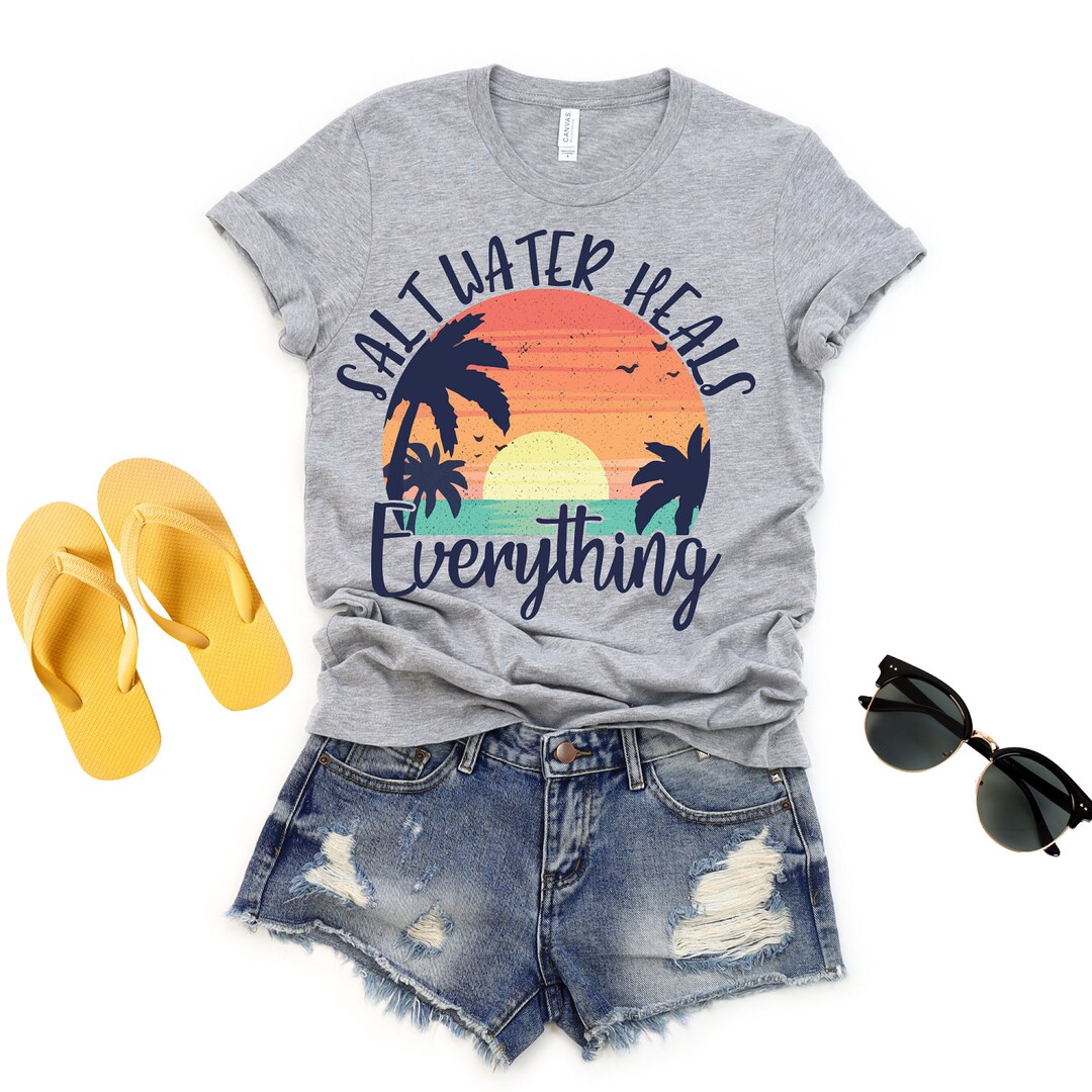 Saltwater Heals Everything | Summer | Beach | Graphic Tee - Etsy