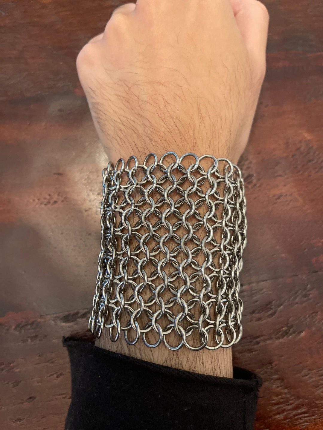 LAST BATCH Chainmail Wide Cuff Bracelet - Etsy