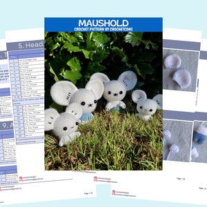 Maushold Tandemaus Crochet Pattern. PDF Plushie Amigurumi Pattern in ...