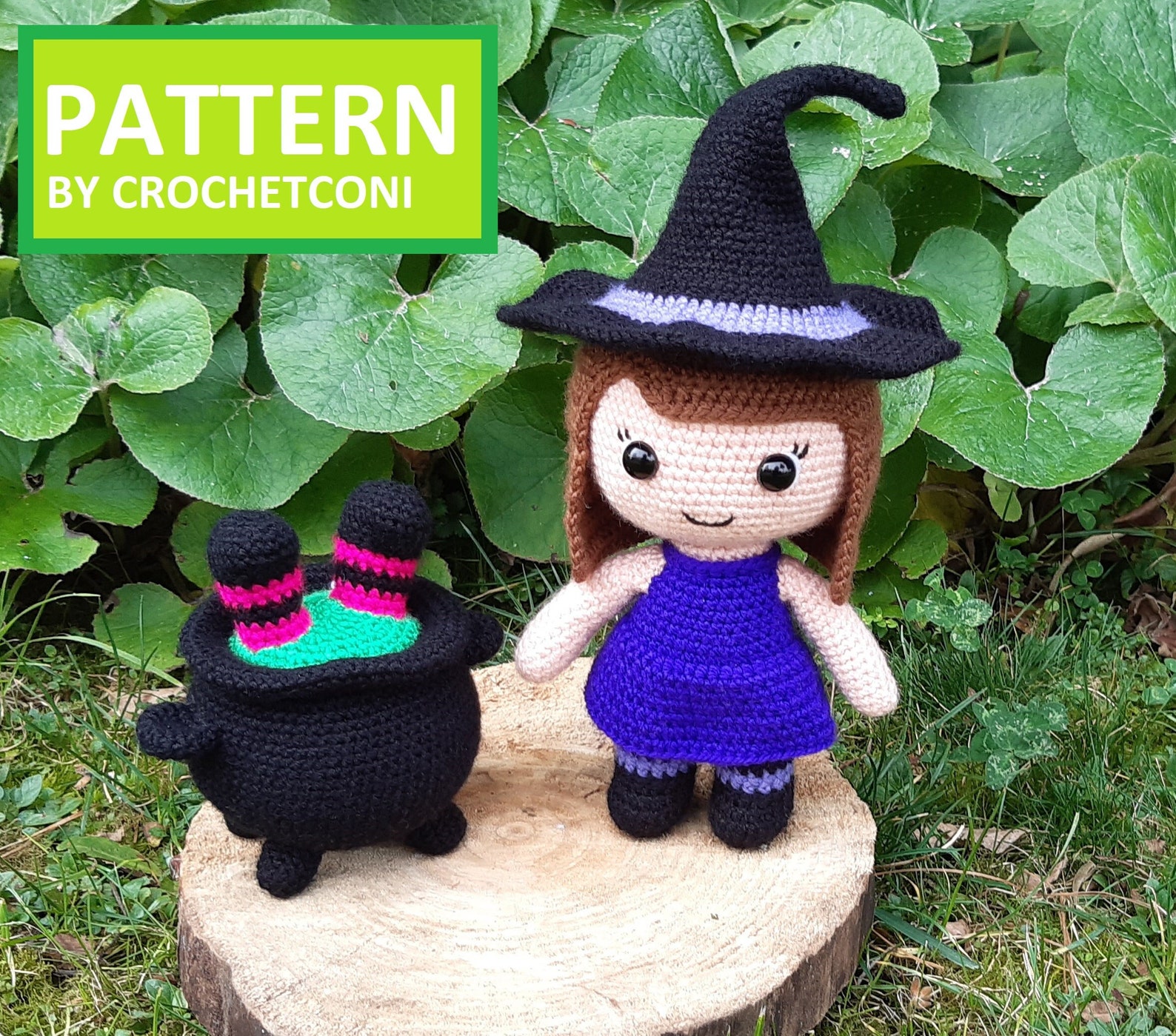 Witch and Cauldron Crochet Pattern , Plushie Amigurumi, PDF Crochet ...