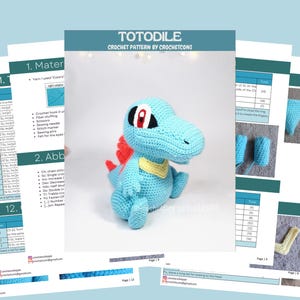 Totodile Crochet Pattern. PDF Plushie Amigurumi Pattern in English - Etsy