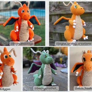 Dragonite Crochet Pattern. PDF Plushie Amigurumi Pattern in English - Etsy