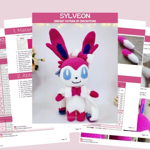 Sylveon Crochet Pattern. Pokemon Plushie Amigurumi PDF Pattern in ...