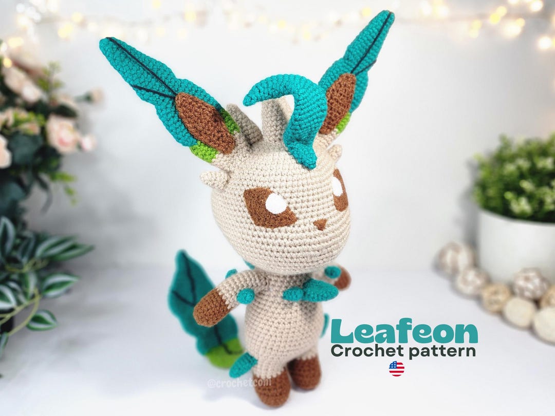 Leafeon Crochet Pattern. Pokemon Plushie Amigurumi PDF Pattern in ...