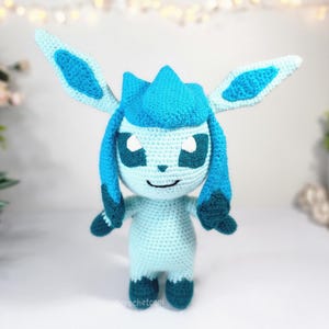 Glaceon Crochet Pattern. Pokemon Plushie Amigurumi PDF Pattern in ...