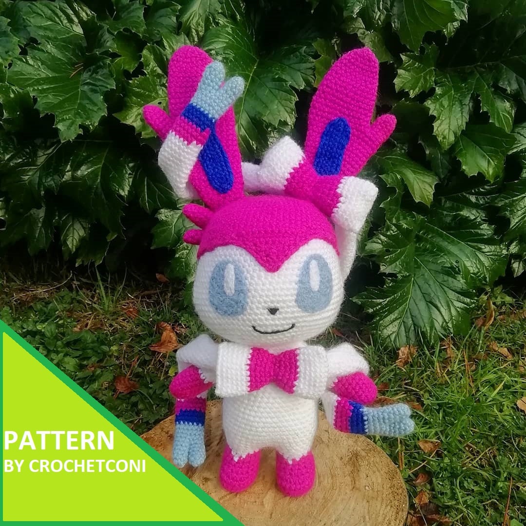 Sylveon Crochet Pattern. Pokemon Plushie Amigurumi PDF Pattern in ...
