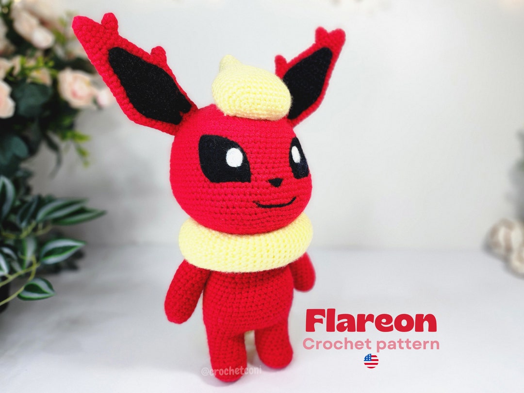 Flareon Crochet Pattern. Pokemon Plushie Amigurumi PDF Pattern in ...