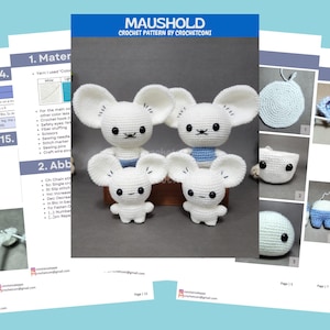 Maushold - Tandemaus Crochet Pattern. PDF Plushie Amigurumi Pattern in ...