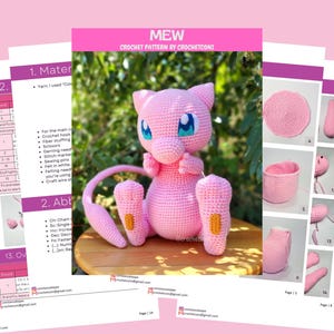 Mew Crochet Pattern. PDF Plushie Amigurumi Pattern in English & Español ...
