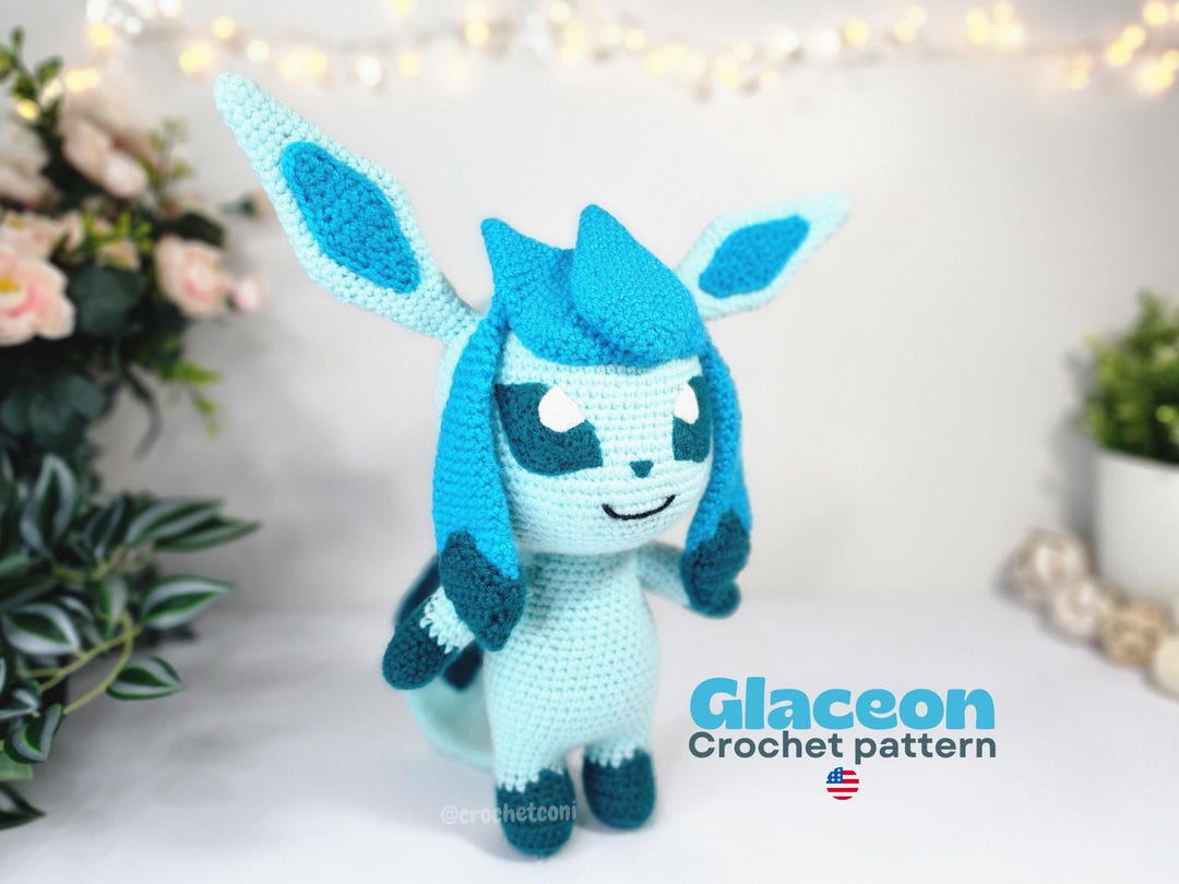 Glaceon Crochet Pattern. Pokemon Plushie Amigurumi PDF Pattern in ...