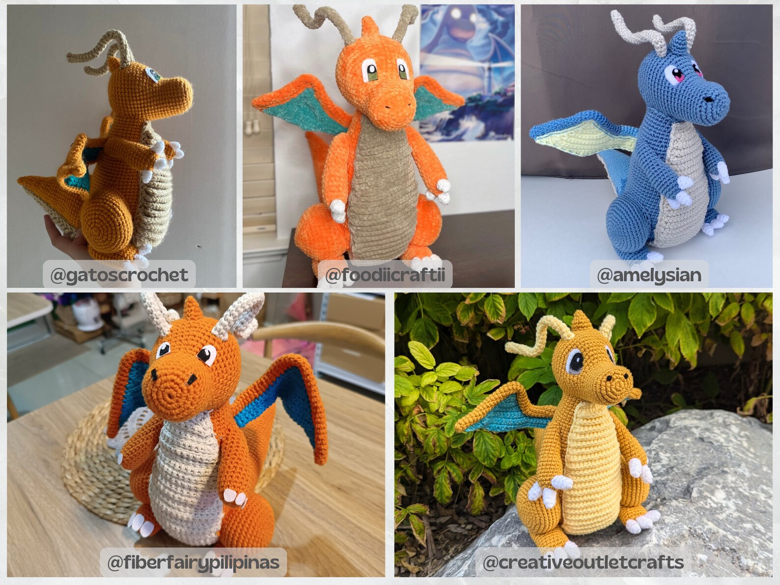 Dragonite Crochet Pattern. PDF Plushie Amigurumi Pattern in English - Etsy