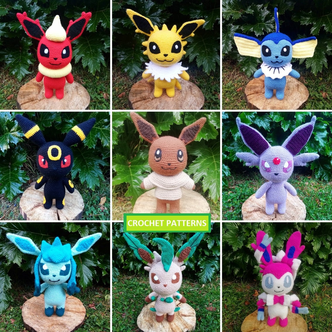 Eeveelutions Crochet Pattern Bundle. Pokemon Crossing Style - Etsy