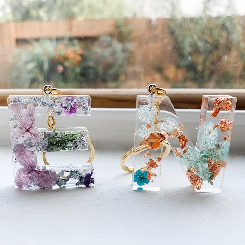 Resin Letter Keychain - Etsy