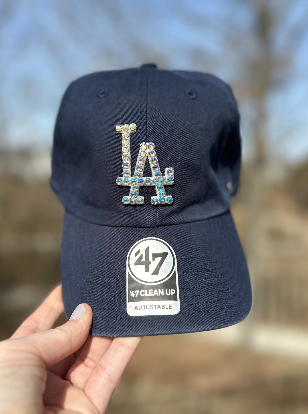 Navy LA Dodgers Swarovski Crystal Hat Dodgers Bling Hat Sparkle MLB ...