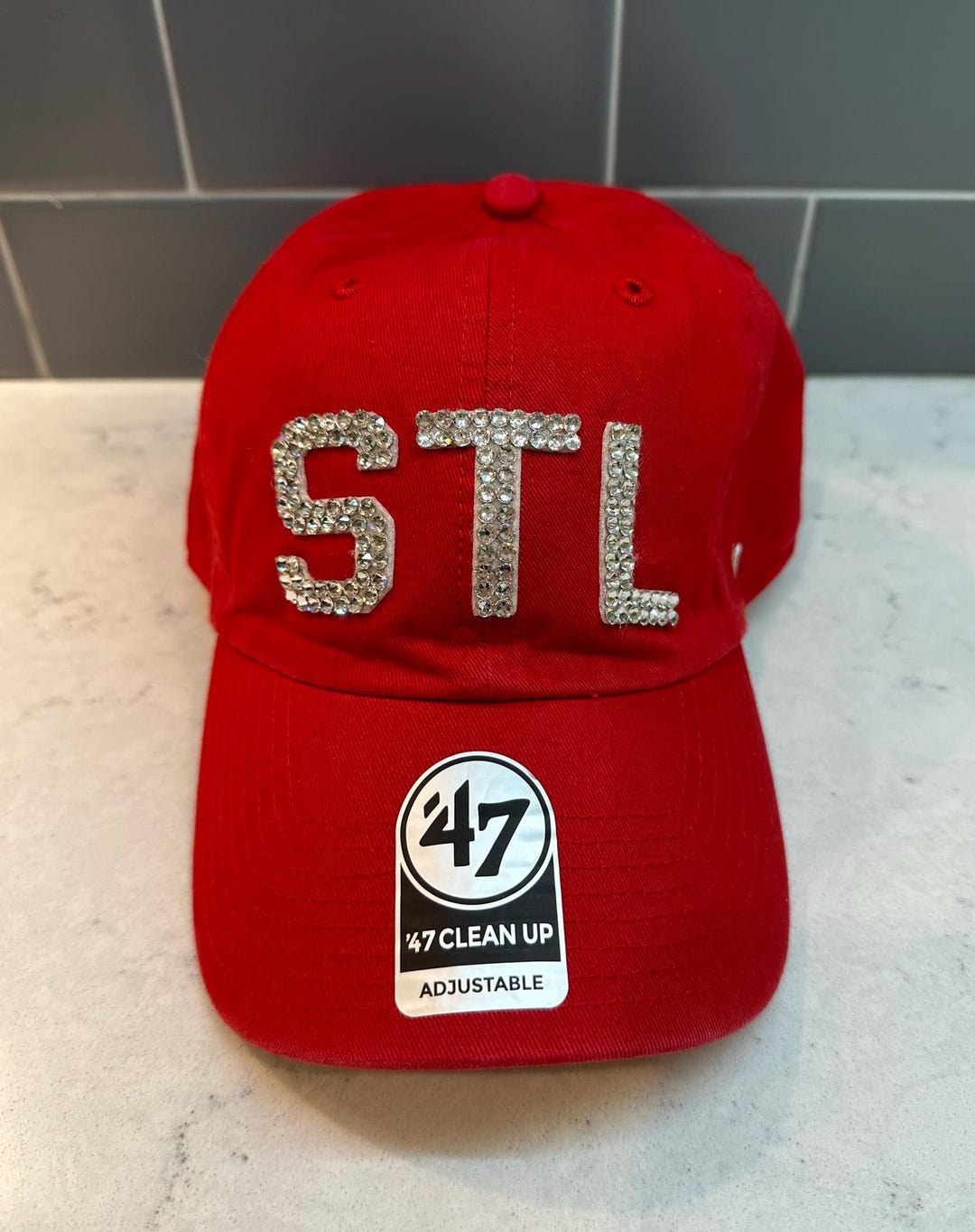 Red STL Cardinals Swarovski Crystal Hat - Bling St. Louis Hats ...