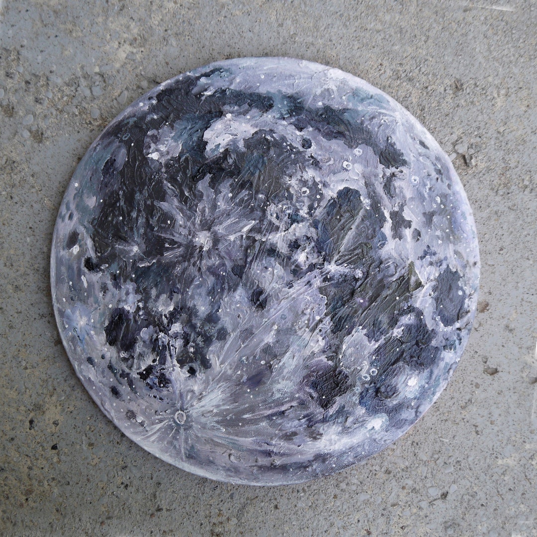 Full Moon Acrylic on Canvas | Wall Decoration | Acrylic Painting | Moon ...