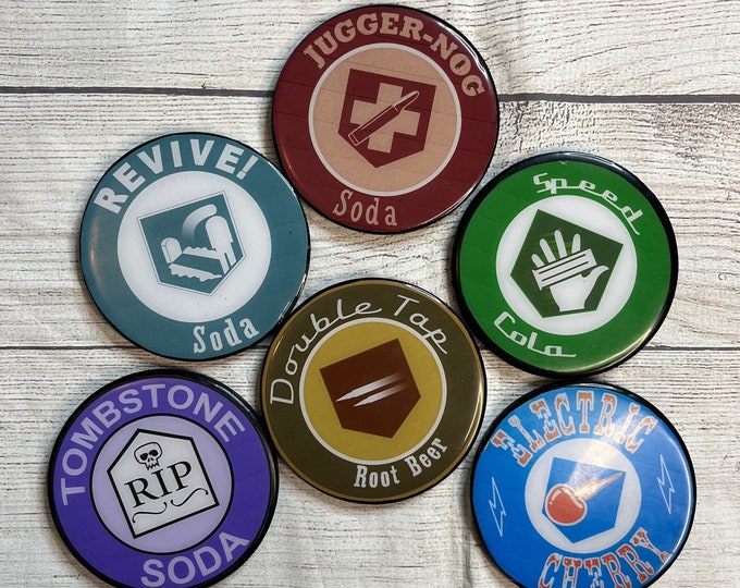 COD Zombies Perks Epoxy Resin Wood Coasters for Game Room, Mancave, and ...