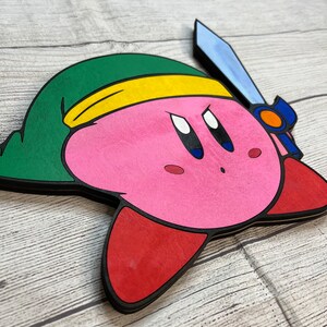 Kirby Solid Wood Sign for Wall Art, Gaming Decor, Game Room, Mancave ...