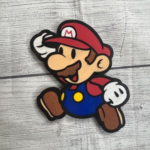 Mario Solid Wood Sign for Wall Art, Gaming Decor, Game Room, Kids Room ...