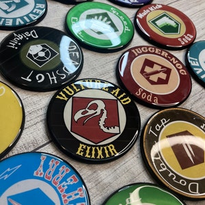 COD Zombies Perks Epoxy Resin Wood Coasters for Game Room, Mancave, and ...