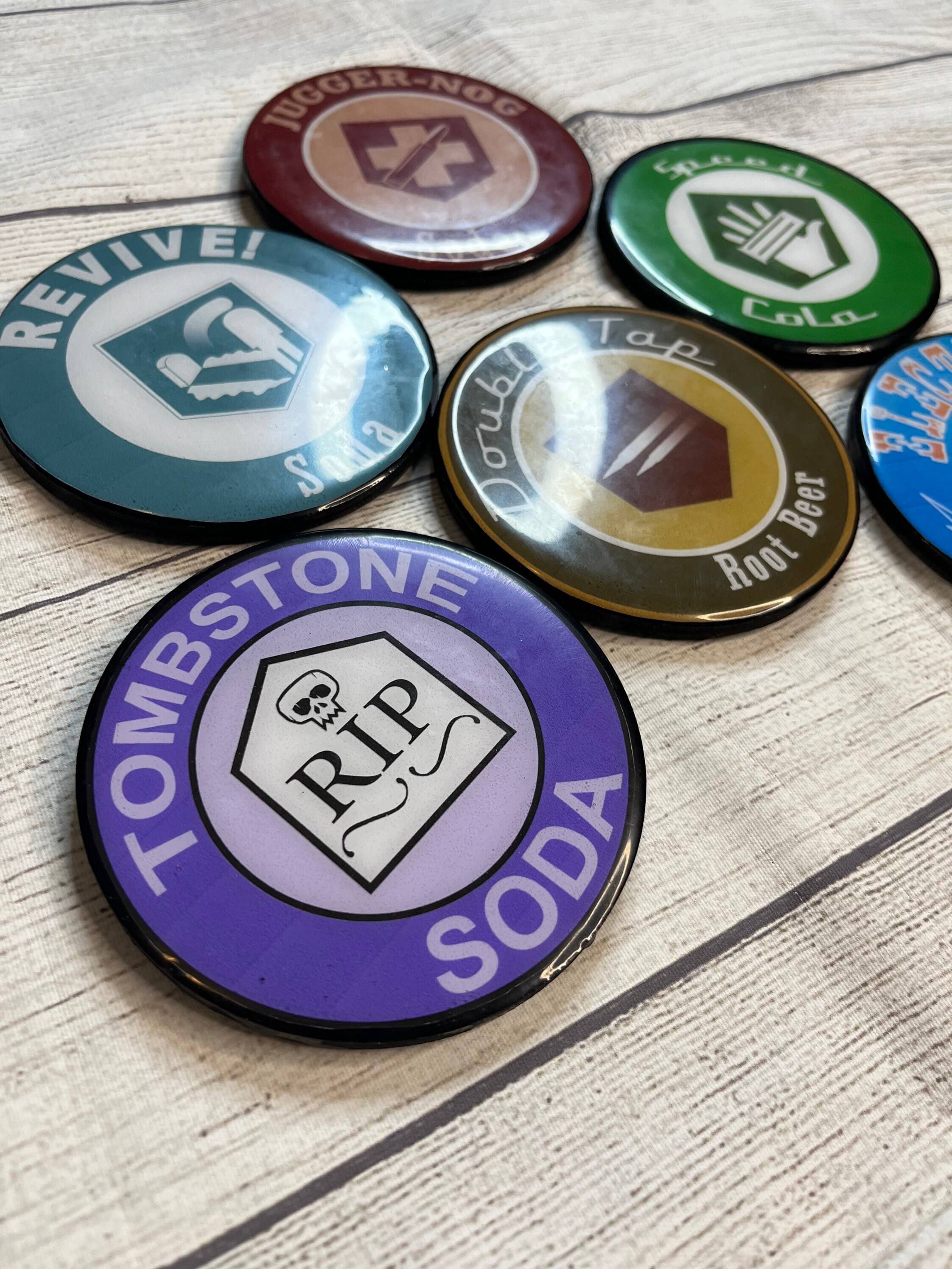 COD Zombies Perks Epoxy Resin Wood Coasters for Game Room - Etsy