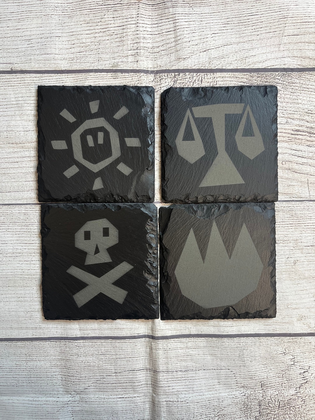 Oldschool Runescape Runes Slate Coasters (set of 4, 6, or 8), Laser ...