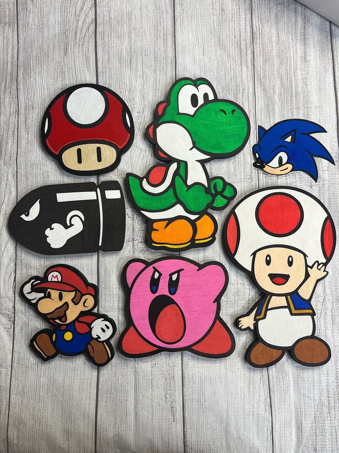 Custom Videogame Characters Solid Wood Sign for Wall Art, Mancave, Kids ...