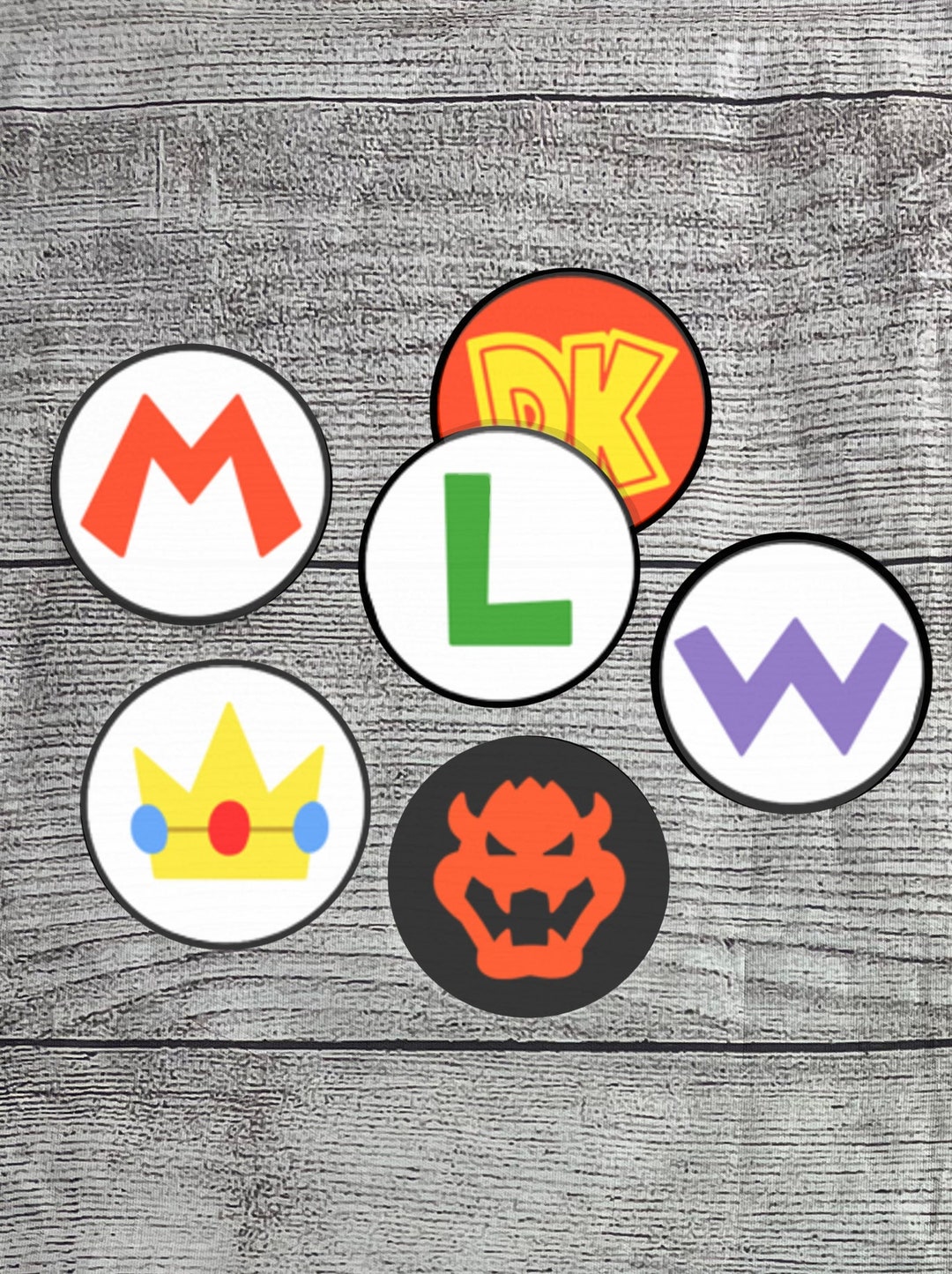 Super Mario Character Emblems Epoxy Resin Wood Coasters for - Etsy