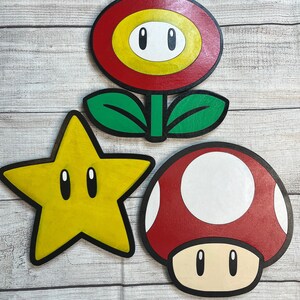 Mario Solid Wood Sign for Wall Art, Gaming Decor, Game Room, Kids Room ...