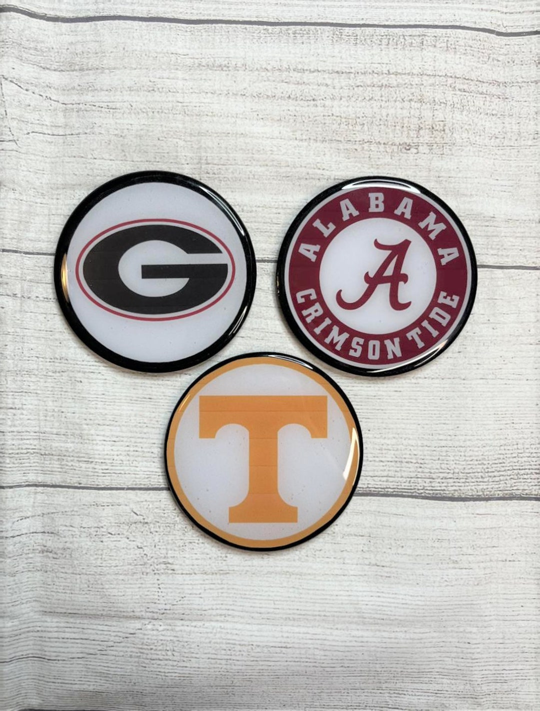 College Football Epoxy Resin Wood Coasters for Game Room, Mancave, and ...