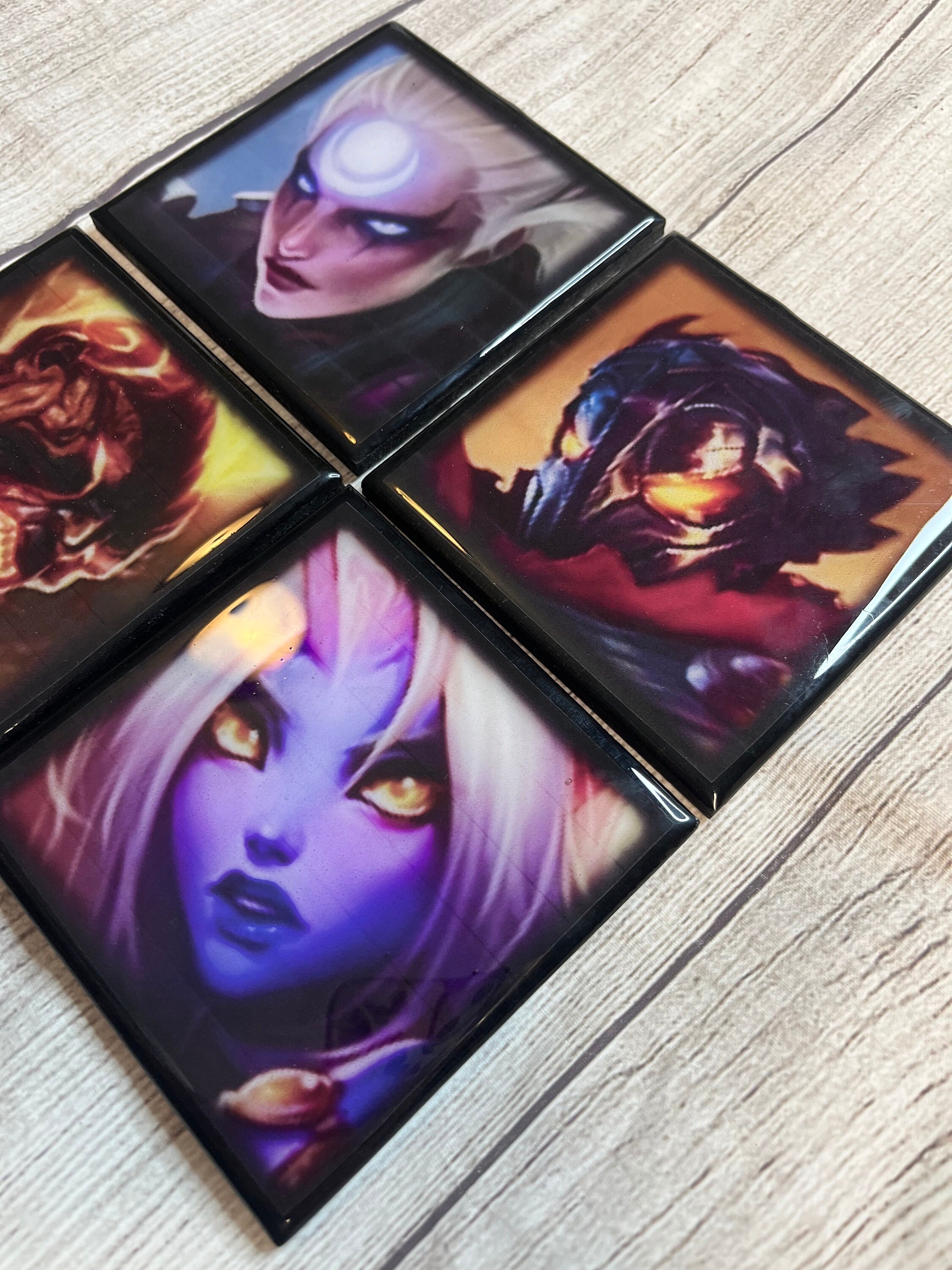 League of Legends Epoxy Resin Wood Coasters for Game Room, Mancave, and ...