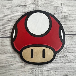 Mario Solid Wood Sign for Wall Art, Gaming Decor, Game Room, Kids Room ...