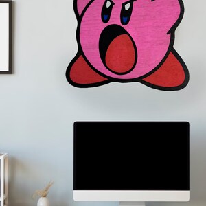 Kirby Solid Wood Sign for Wall Art, Gaming Decor, Game Room, Mancave ...