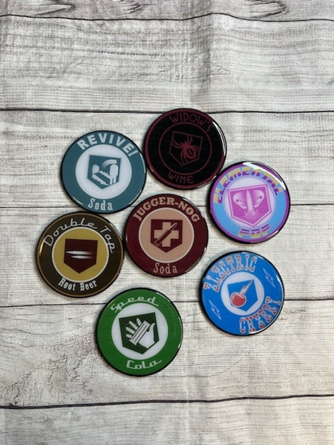 COD Zombies Perks Epoxy Resin Wood Coasters for Game Room - Etsy