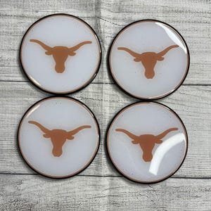 College Football Epoxy Resin Wood Coasters for Game Room, Mancave, and ...