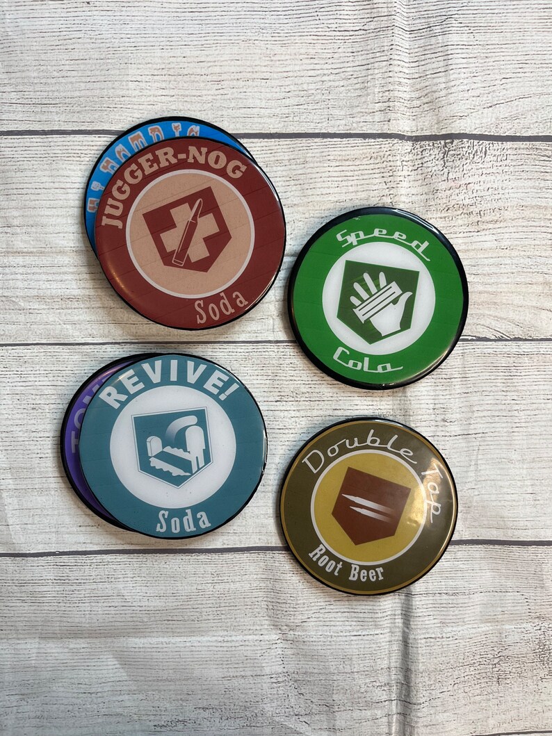 COD Zombies Perks Epoxy Resin Wood Coasters for Game Room - Etsy