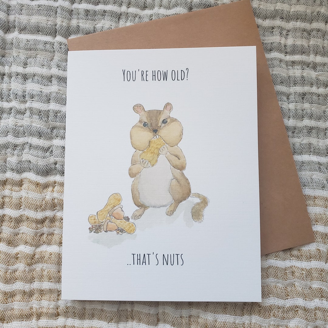 You're How Old?! Chipmunk Birthday Card - Etsy