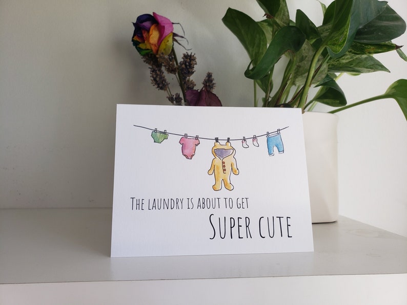 Super Cute Laundry - Baby Card - Etsy
