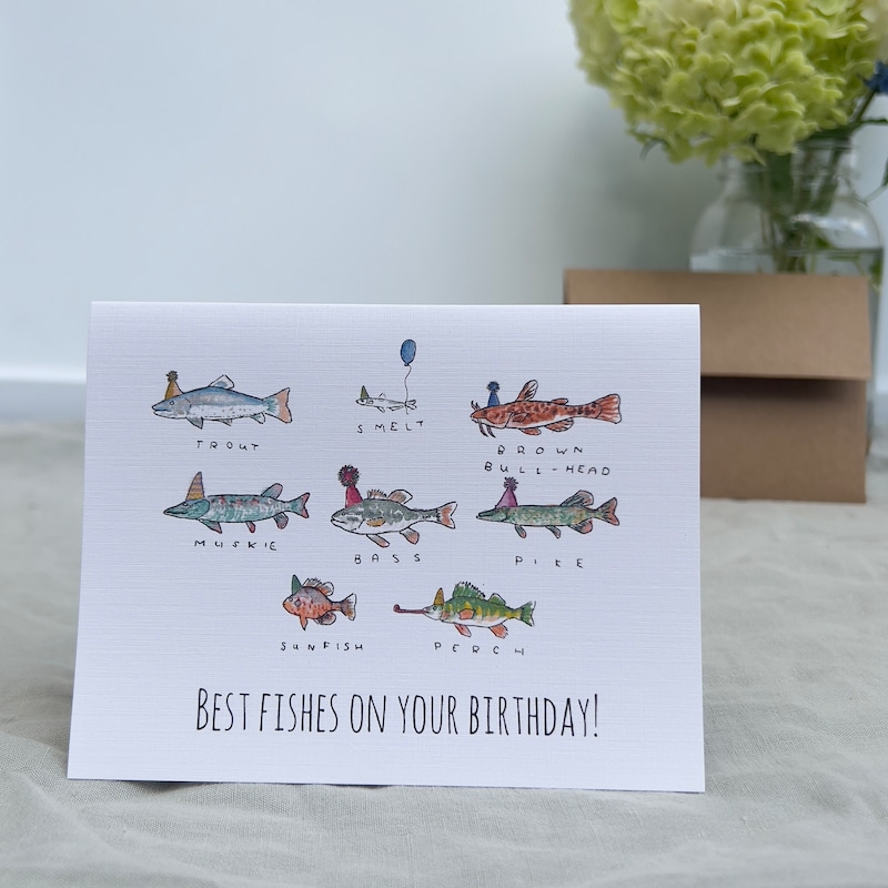 Fish Birthday Card - Etsy