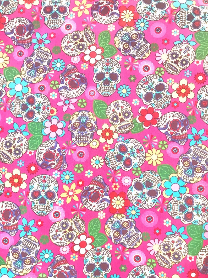 Day of the Dead Fabric Dia De Los Muertos Fabric Sugar - Etsy