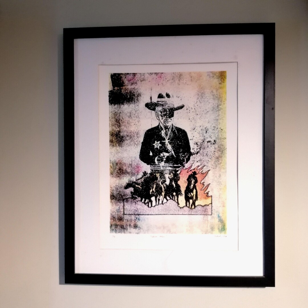 A3 Cowboy Screenprint, CMYK, Poster, Vintage, Wall Art - Etsy UK